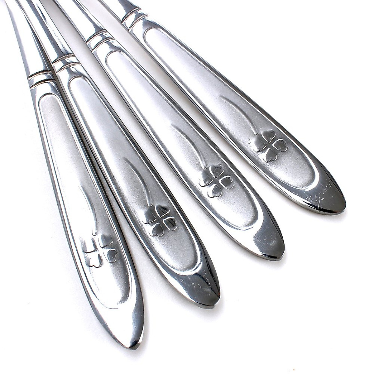 HAZOULEN Grapefruit Spoons, Stainless Steel, 6-2/5-Inch, Set of 4 (Clover)