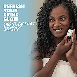 Eva Naturals Glycolic Acid Serum - Anti-Aging Vitamin C & Hyaluronic Acid Skin Brightening Formula Helps To Minimize & Exfoliate Pores, Reduce Fine Lines, Wrinkles, Acne Scarring & Breakouts - 1 Oz