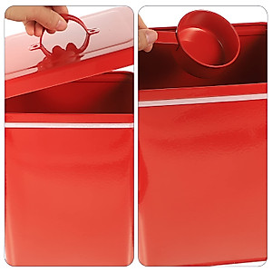 Luxshiny Cereal Containers Storage Dog Cat Food Storage Container Farmhouse Pet Food Treats Holder with Lid and Scoop Canister Tins for Kitchen Countertop Shelf Rice Dispenser