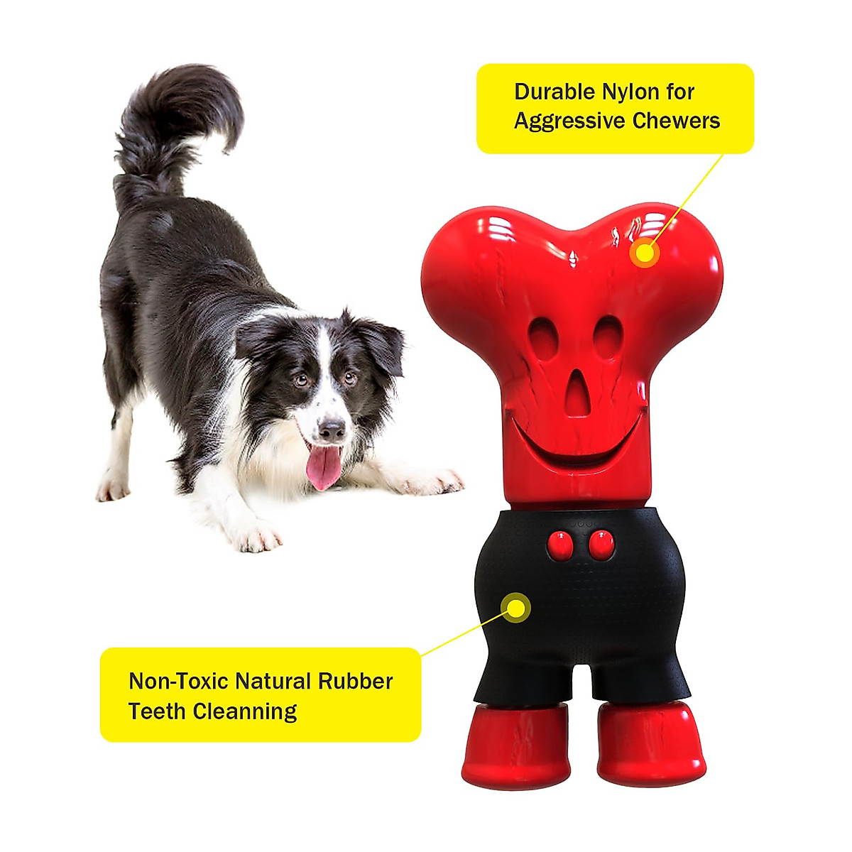 BZONZOON Dog Toys for Aggressive Chewers.Indestructible Durable Dog Chew Toys.Nylon and Rubber Dog Bone Toy for Medium Large Breed Christmas Dog Toys
