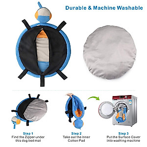 Idepet Dog Play Mat,Puppy Toy Mat with Chew Toys Multiple Dog Puzzle Interactive Toy Pet Playing Mat for Small Medium Dogs Cats,All-in-One (Turtle)