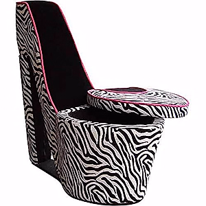 ORE International A High Heel Storage Chair, Black Zebra