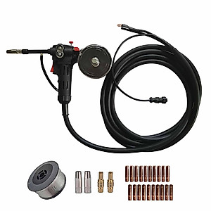 INTSUPERMAI Aluminum Spool Gun Fit Miller Miller Matic 210 Spoolmate 3035 Welder with 16.4ft Cable Lead 20pcs Conductive Nozzles DC24V