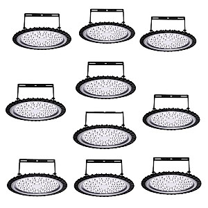 LED High Bay Light 200W 10pcs, 20000LM UFO LED High Bay Light, 6000K High Bay LED Lights, IP54 Warehouse LED Lights Commercial Warehouse Area Light Bay Lights-Bay Lighting for Garage Factory Workshop