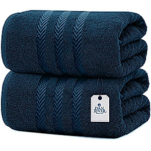 DAN RIVER Bath Sheets Set of 2 – 550 GSM Ultra Super Soft & Highly Absorbent Sheets – 100% Cotton Jumbo Large Bath Towels for Bathroom, Home, Hotel, Spa, Beach, Pool, Gym – 35”x70” in Blue Opal