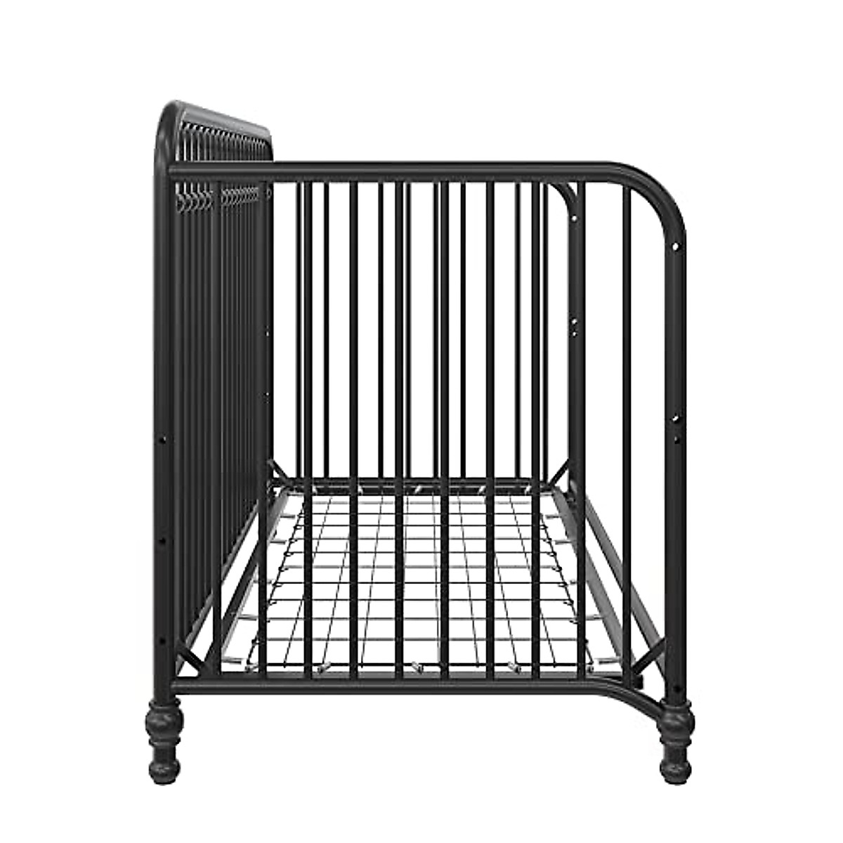 Little Seeds Raven 3-in-1 Convertible Metal Crib, JMPA Certified, Black