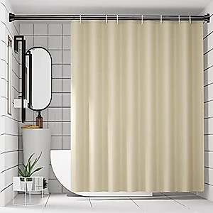 Matte Black Spring Tension Shower Curtain Rod - 40-74 Inches Adjustable Curtain Rod No Drill, Rustproof, No-drilling, Anti-slip, for Closet Bathroom Windows