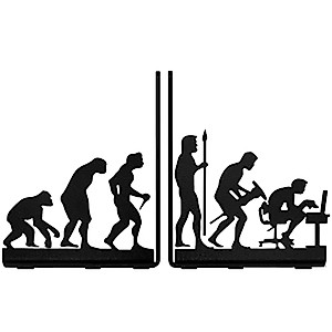 HeavenlyKraft Human Evolution Decor Decorative BOOKENDS Metal BOOKENDS for Shelves Office BOOKENDS Book Stopper for Heavy Books BOOKENDS Metal Library BOOKENDS Book Ends Book Holder