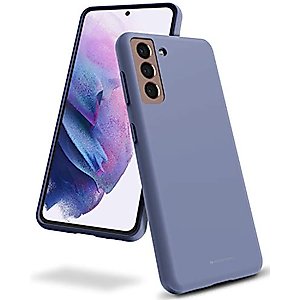 GOOSPERY Liquid Silicone Case for Galaxy S21 Case(6.2 inches) Silky-Soft Touch Full Body Protection Shockproof Cover Case with Soft Microfiber Lining - Lavender Grey