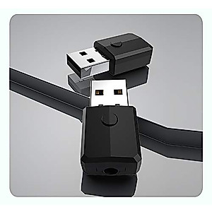 Isobel USB Bluetooth 5.0 Transmitter Receiver, 4-in-1 Mini Wireless Audio Adapter, 3.5mm Bluetooth AUX Adapter for TV PC Headphones Speakers Car/Home Stereo System, USB Power Supply