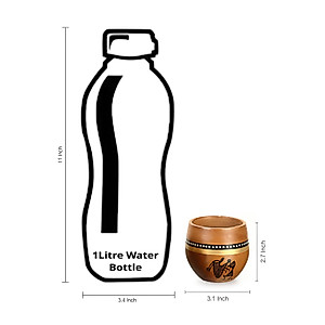 ExclusiveLane 'New-Old World Charms' Warli Hand-Painted Terracotta Kullad Cups for Tea | Kulhad Tea Cups, Kullad Chai Cups, Kullad Clay Cups, Kulhad Chai Cups (220 ML, Mud Brown, Set Of 4)