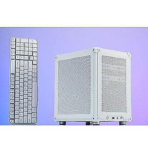 JONSBO C6 White Mini MATX Mesh Case,Simple Compact Desktop Micro ATX Chassis,Upper Cover/Side Panel Tool-Free Open pc case, ATX Power Bite (L185mm Max.),Support 75mm CPU Cooler,GPU200-255mm