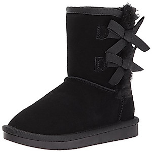 Koolaburra by UGG Girls' Victoria Short Fashion Boot, Black, 02 Youth US Little Kid