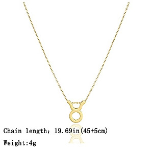 Zodiac Taurus Necklace Gift for Women - Gold Taurus Constellation Horoscope Necklace