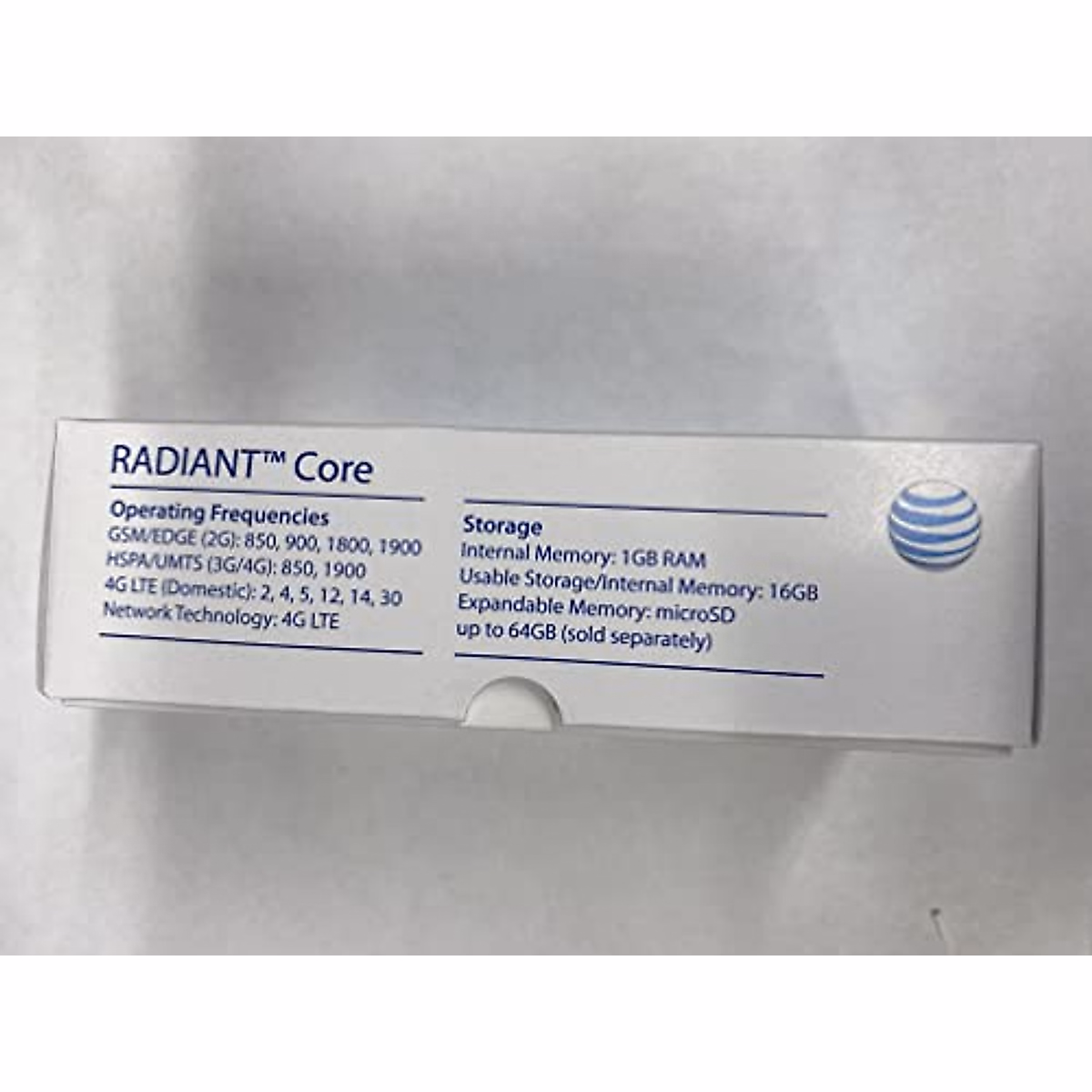 Radiant Core Phone At&t Unlocked u304aa 4g 5.5in 16GB Smart Phone with SimBros simkey -Unlocked to Work on All GSM Carriers Like At&t T-Mobile & Cricket -Not for Verizon