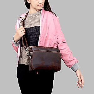 Leather Crossbody Bags for Women, Leather Shoulder Bag, Leather purse Cross Body Bag Full Grain Leather with Adjustable Strap (brown)