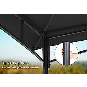 MASTERCANOPY Outdoor Garden Gazebo for Patios with Stable Steel Frame and Netting Walls (8x8,Black)