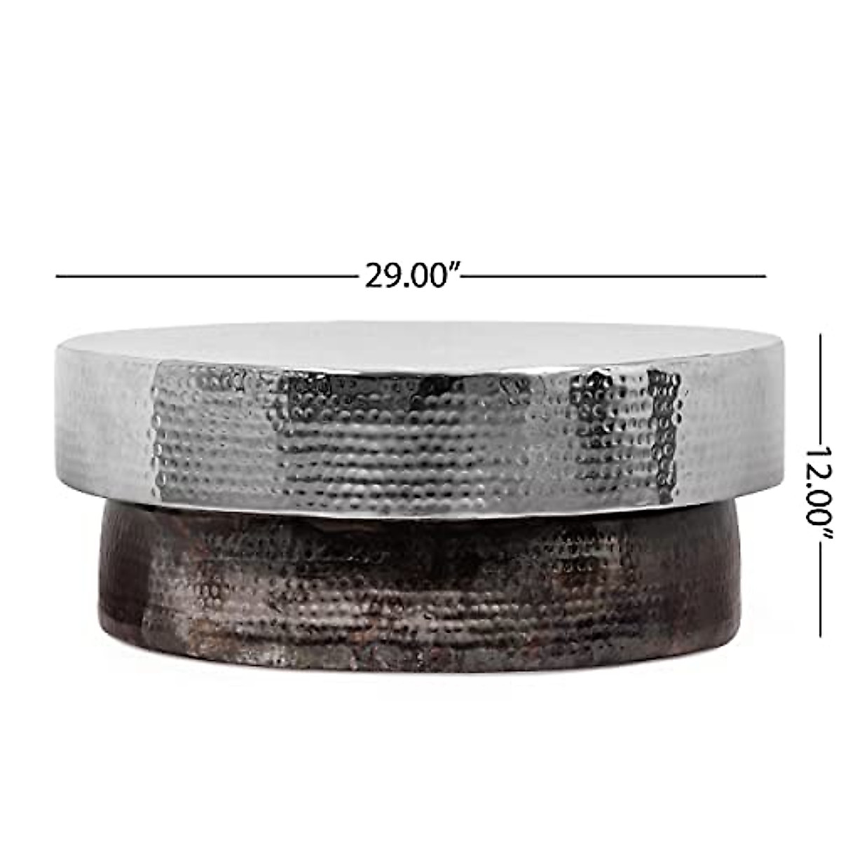 Christopher Knight Home Thelen Coffee Table, Pewter Antique