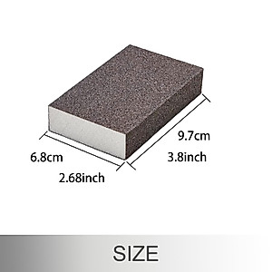 Tanbupu 12Pcs Sanding Sponge 220 Grit Fine Sanding Blocks for Drywall Metal Wood Washable and Reusable