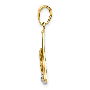 IceCarats 14K Yellow Gold Baseball Bat Glove Necklace Softball Charm Sports Pendant 25mm x 13mm Only