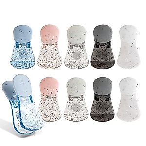 COOK WITH COLOR 10 Pc Bag Clip with Magnet- Chip Bag Clip, Sealing Food Clips, Plastic Clips for Food and Kitchen Storage, Chip Clip and Snack Bag Clips, Fridge Clips (Speckled Multi)