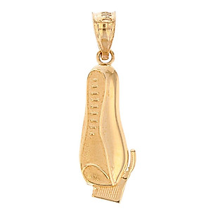 10k Yellow Gold Men's Electric Shaver Straight Edge Razor for Barber Pendant