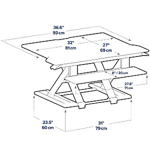 Ergotron – WorkFit-TX Standing Desk Converter, Dual Monitor Sit Stand Ergonomic Desk Riser for Tabletops – 32 Inch Width, Black