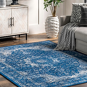 NuLoom Paisley Verona Vintage Persian Area Rug, 8' 10" x 12', Dark Blue