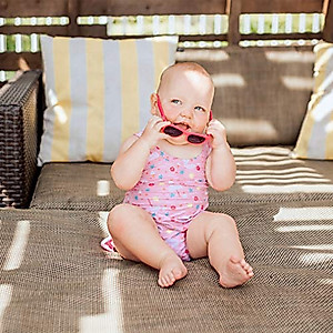 i play. by green sprouts Two Piece Tankini with Snap Reusable Swim Diaper | Baby Girl Swimsuit | Lightweight, Patented Design