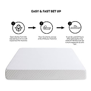 UMATRU 8 Inch Green Tea Infused Memory Foam, Memory Foam Mattress in a Box with Graphene Technology Cover for a Cool Sleep & Pressure Relief, CertiPUR-US Certified (Twin)