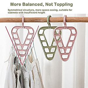 ATNMRE Magic Hangers Space Saving Clothes Hanger, 6-Pack Multifunctional Closet Organizers and Storage Plastic with 9 Holes for Dorm Room Essentials Bedroom Apartment Heavy (3 Pink, 3 Green)