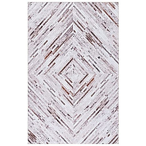 Safavieh Faux Hide Collection Machine Washable Slip Resistant 8' x 10' Beige/Brown FAH526A Rustic Lodge Modern Glam Bedroom Living Room Area Rug