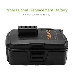 Shentec Two Pack 12V 3000mAh Battery Compatible with RYOBI CB120L CB121L BPL-1220 130503001 130503005, 12V Li-ion Battery (NOT for CB120N)
