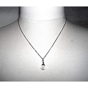 SELENITE NECKLACE Pendant OPEN CHAKRAS STRENGTHEN MEMORY CLARITY PROTECTION Metaphysical Sacred Stone Silver Plt