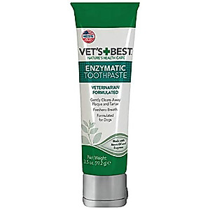 Vet’s Best Enzymatic Dog Toothpaste | Teeth Cleaning and Fresh Breath Dental Care Gel | Vet Formulated | 3.5 Ounces
