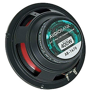 Audiobank 4X 6.5-Inch 800 Watts Peak Power Handling Total 3-Way Red Car Audio Stereo Coaxial Speakers Rubber Coated Cloth Speaker Surround Sensitivity -90dB -AB1670