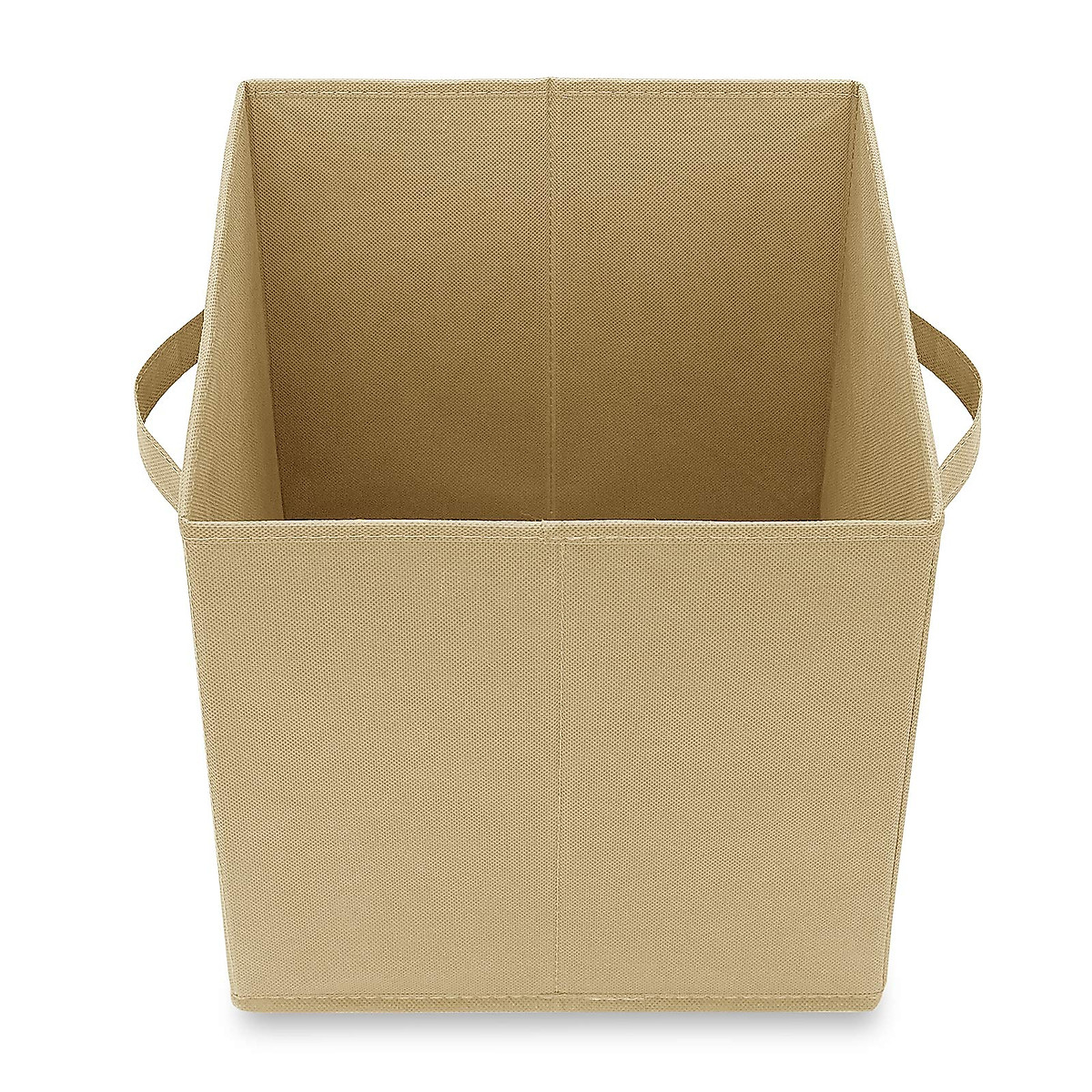 Casafield Set of 6 Collapsible Fabric Cube Storage Bins, Sandy Beige - 11" Foldable Cloth Baskets for Shelves, Cubby Organizers & More