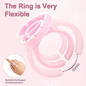 100PCS Disposable Glue Rings for Eyelash Extensions - Heart-Shaped Lash Fan Blossom Supplies with Storage Box - Perfect for Professional Beauty Salons and Individual Lash Techs - Pink