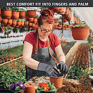 HPHST Safety Work Gloves Micro Foam Nitrile Coated,Seamless Knit Nylon Glove with Black Micro-Foam Nitrile Grip,Ideal for General Purpose,Automotive,Home Improvement,Grey Large 3 Pairs Pack