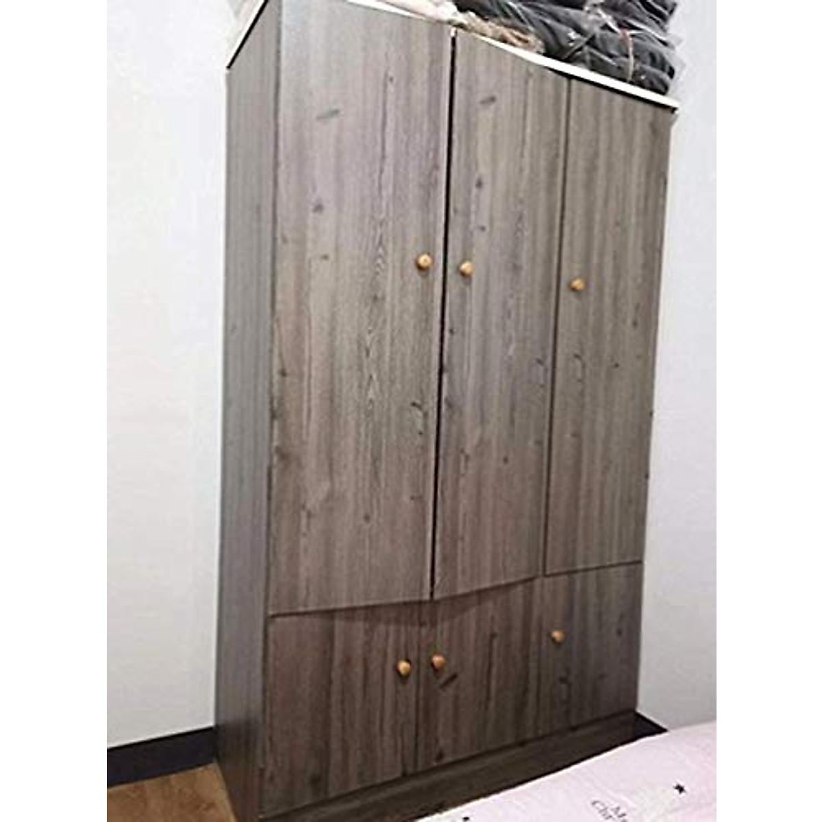 Redodeco Ash Grey Wood Grain Adhesive Paper Counter Top Vinyl Furniture Cabinets Wardrobe Shelf Liner Wallpaper Sticker Decal,12inch X 79inch