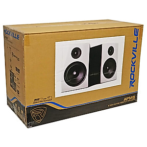 Rockville Pair APM8W 8" 2-Way 500 Watt Powered USB Studio Monitor Speakers+Pads