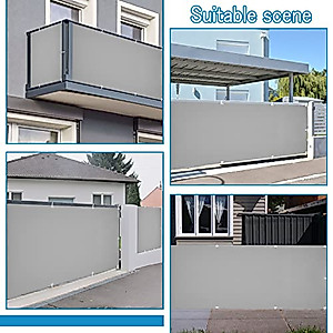 YangAera Balcony Privacy Screen Cover with Cable Ties & Ropes Weather-Resistant Waterproof Cover Screen Shield for Apartment Porch Outdoor Backyard Patio (Size: 3x14.8ft)-Stone Pattern