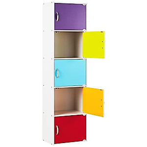 HODEDAH IMPORT Bookcase, Rainbow, 5 Door