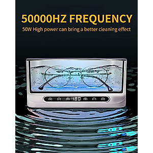 GERCY Ultrasonic Jewelry Cleaner, 800ml Sonic Cleaner Machine with 4 Digital Timer for Eyeglasses, Silver, Rings, Watches, Razors, Coins, Makeup Brushes for Gifts