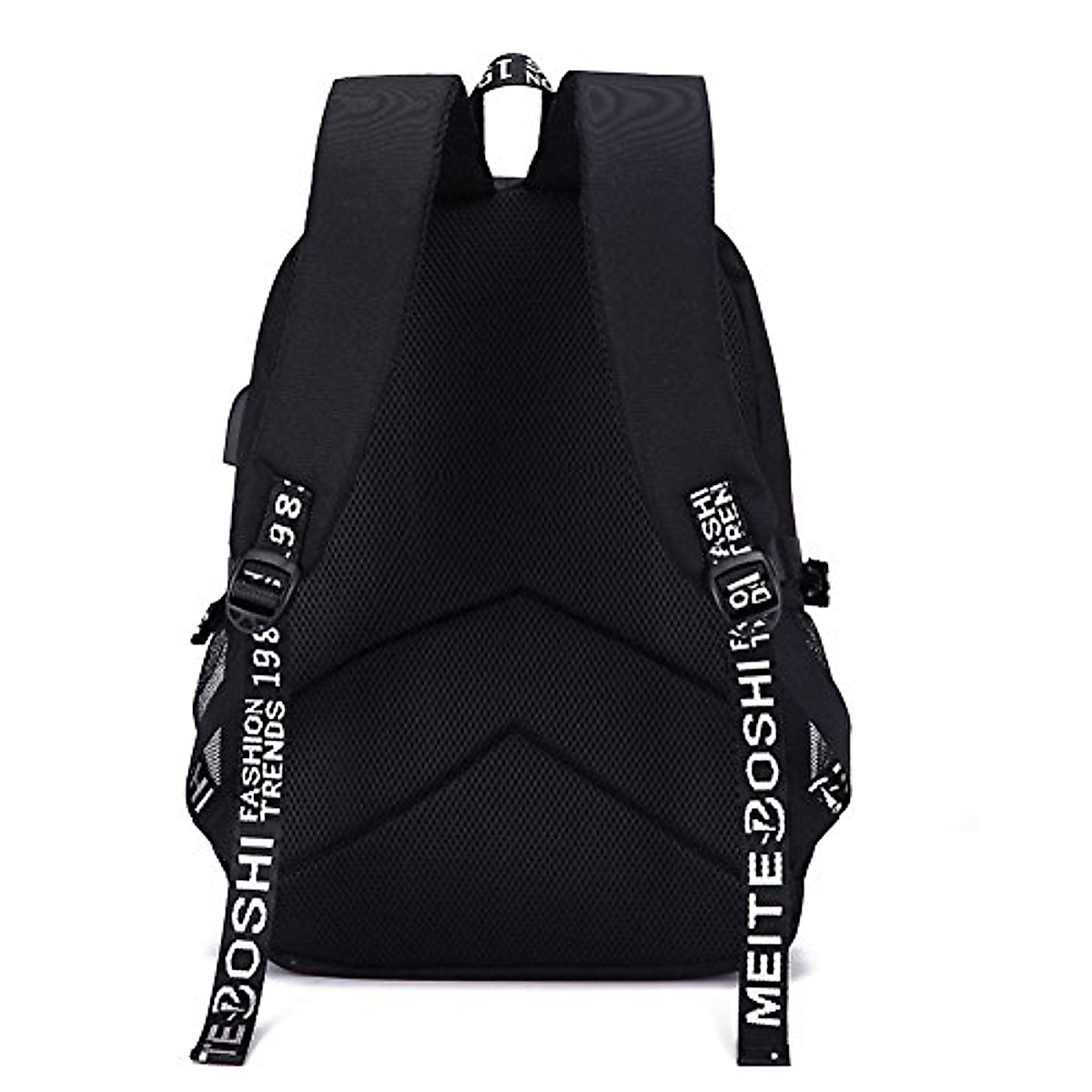 CHENMEILI SCP Printed Travel BackPack Laptop Bag College Bag Bookbag with USB Charging Port