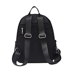 Gazigo Small Backpacks for women,Mini Nylon Bookbag Purse Casual Lightweight Embroidery Daypack (1688 flower Black)