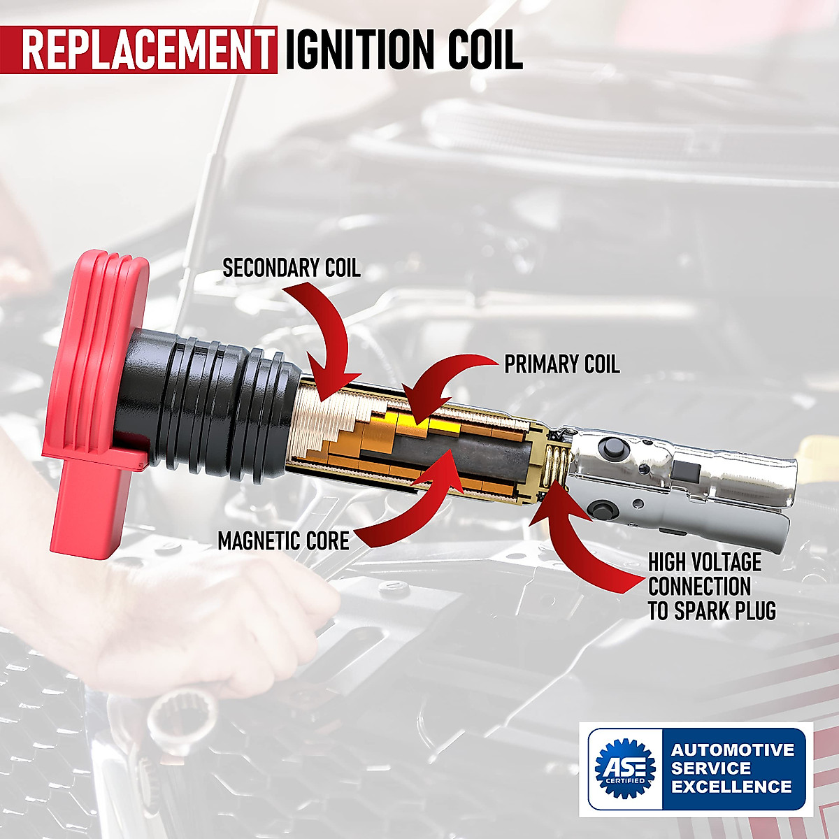Ignition Coil Pack - Replaces 06C905115M, 06B905115D, 06B905115R - Compatible with Volkswagen and Audi Vehicles