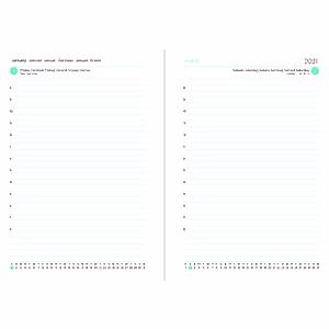 Letts Floral A6 Day to Page with appointments 2021 Diary - Green