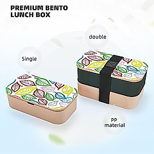 Leaf Lines Adult Lunch Box, Bento Box, With Cutlery Set Of 3, 2 Compartments, Rectangular, Lunch Box For Adults