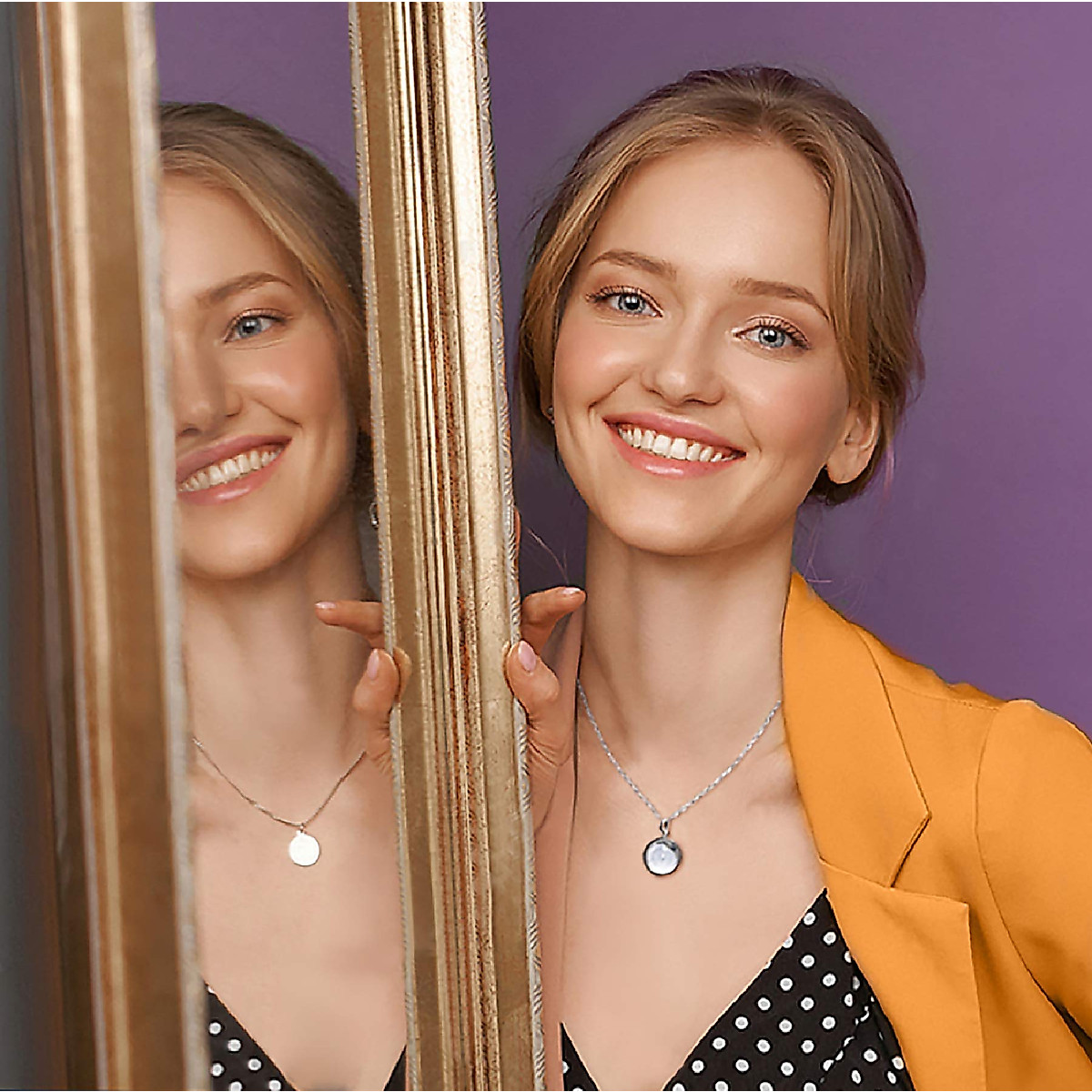 Once A Moon - Sterling Silver Lunar Necklace Made With Real Moon Dust Meteorite | Best Valentine's Day Gifts | Gift for Wife | Best Gift for wife | Gift for her | Astrology Gift (18"+2" Extender)